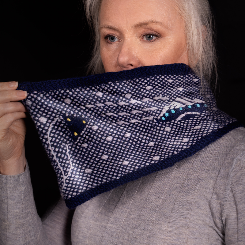 Knitting pattern UFO Sky Cowl version 2 - DrummRoll Knitwear